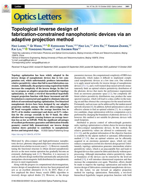 Topological Inverse Design Of Fabrication Constrained Nanophotonic Devices Via An Adaptive