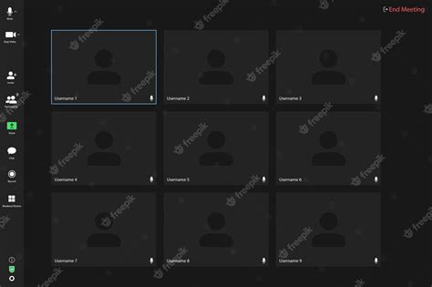 Premium Vector Video Conferencing User Interface Video Call Screen Interface Template