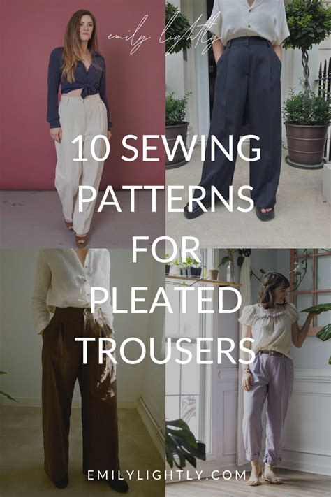 Sewing Pattern Roundup Pleated Trousers Emily Lightly