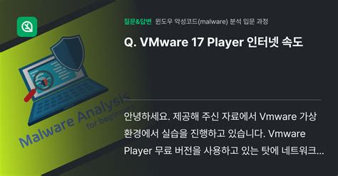 Vmware 17 Player 인터넷 속도 인프런 커뮤니티 질문and답변