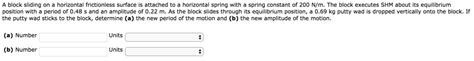 Solved A Block Sliding On A Horizontal Frictionless Surface Chegg