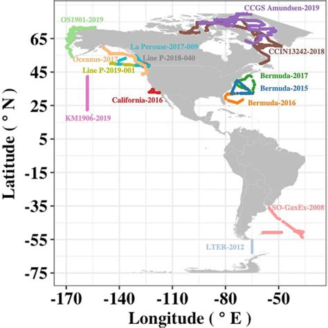 Map Of Underway Concurrent Measurements Of O Ar And O Concentration Download Scientific
