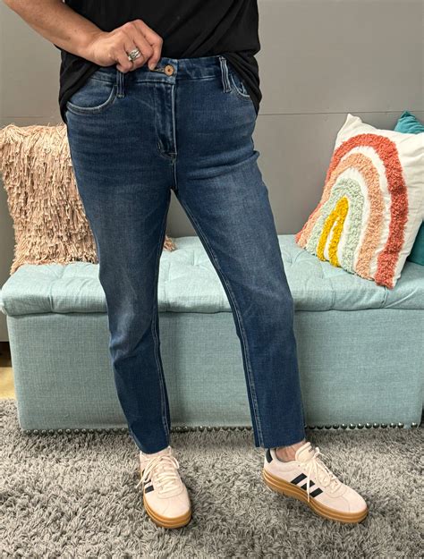 Vervet High Rise Slim Straight Leg Jeans Posh West Boutique