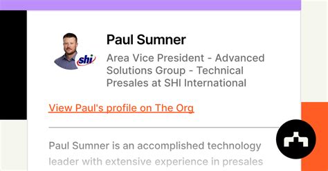 Paul Sumner Area Vice President Advanced Solutions Group