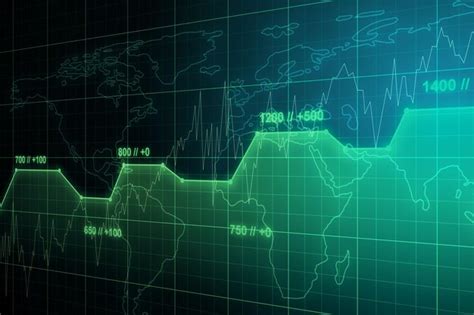 Premium Photo Statistics Concept With Abstract Glowing Chart On A