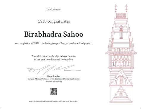 Cs50 Harvardcs50 Computerscience Codingjourney Professionalgrowth Birabhadra Sahoo