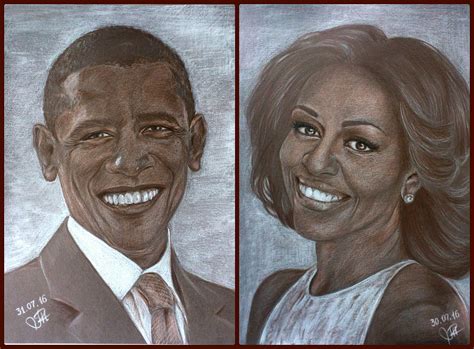 Mr And Mrs Obama Drawing By Tetiana Rudnevska Fine Art America