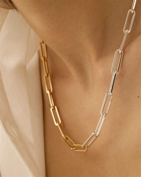 Andi Slim Chain Jenny Bird Gold Paperclip Necklace Lemonberry