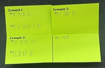 Add Subtract And Multiply Matrices Foldable Notes By Lisa Davenport