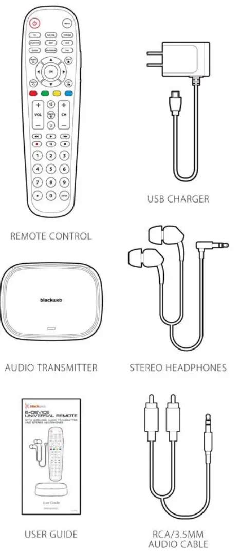 Blackweb Bwa18av007 6 Device Universal Remote User Guide