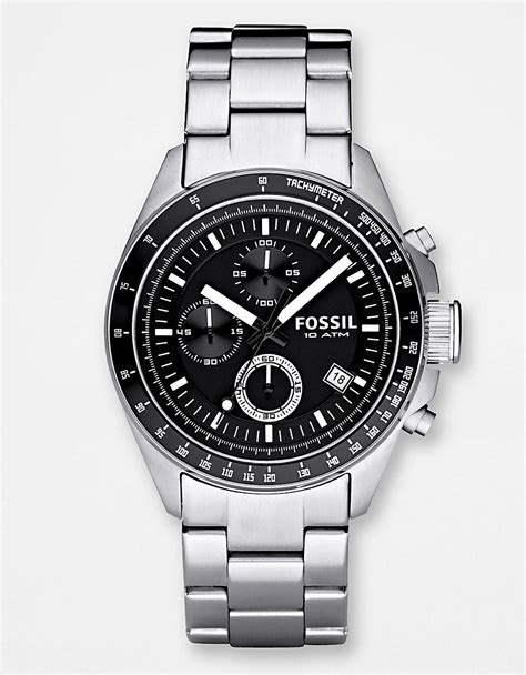 Fossil Ch2600 Decker Silver Mens Sports Watch In Black For Men Lyst