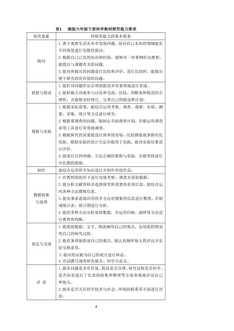 湘教版科学六年级下册 教参 21世纪教育网