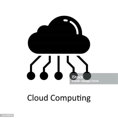 클라우드 컴퓨팅 벡터 솔리드 아이콘 디자인 그림입니다 흰색 배경에 클라우드 컴퓨팅 기호 Eps 10 파일 0명에 대한 스톡 벡터