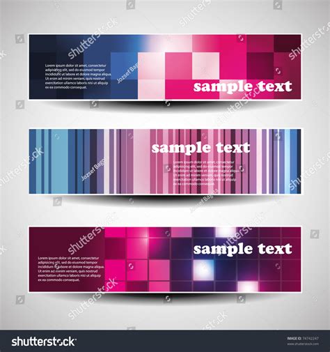 Three Abstract Header Designs Stock Vector Royalty Free 74742247 Shutterstock