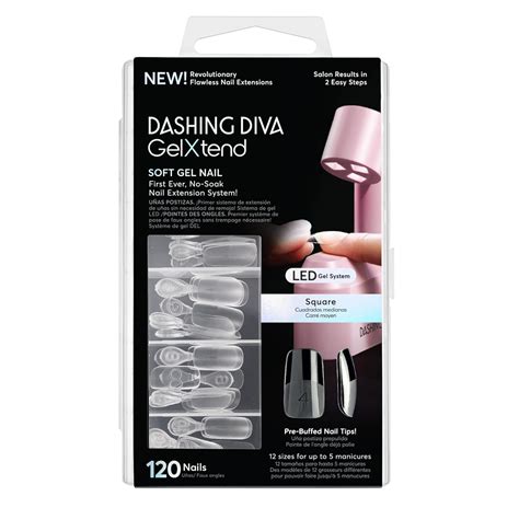 Dashing Diva Gelxtend Nail Tips Clear Medium Square
