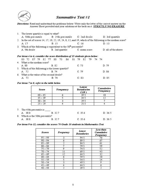 Summative Module 1 2 Pdf Percentile Mathematics