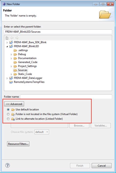 link to files and folders in eclipse