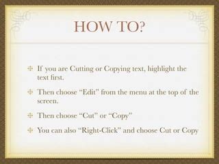 Cut Copy And Paste KEY Internet For Beginners Internet