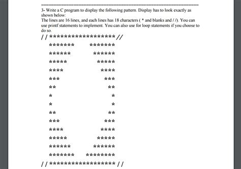 Solved Write A C Program To Display The Following Pattern