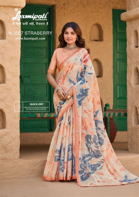 Laxmipati Shamli N 2507 Peach Jimmy Choo Saree Sanskar