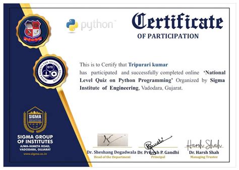 Tripurari Kumar On Linkedin Python Sigmagroupofinstitutes