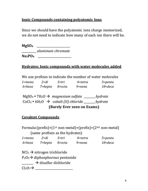 Exam 2 Naming For Oxyanion Series Ionic Covalent Compounds Binary Acids Oxyacids DOCX