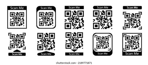 Qr Code Set Scan Me Scan Stock Vector Royalty Free 2476669491