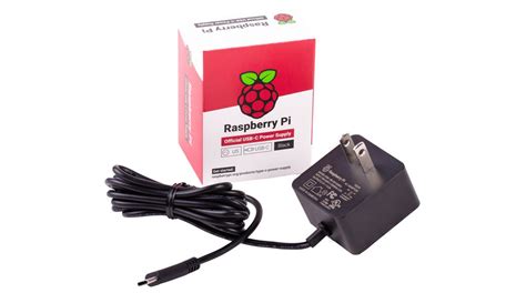 RPI4 PSU US BLACK Raspberry Pi Charger 5V 3A USB Type C US Plug Black Distrelec Belgium