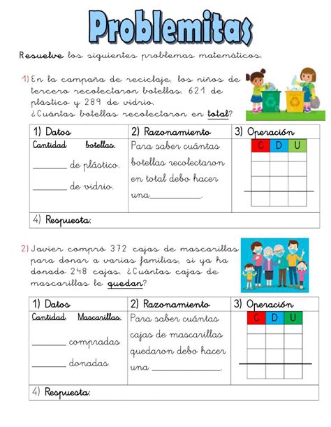 Actividad Interactiva De Problemas De Suma Y Resta Para Elemental
