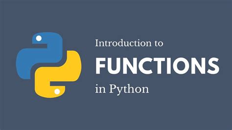 Introduction To Functions In Python Youtube