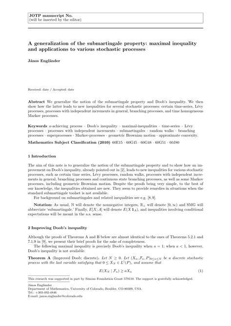 Pdf A Doob Type Maximal Inequality And Its Applications To Various