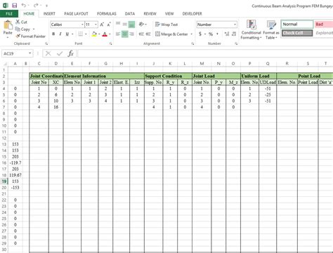 Civilstructural Guru Finite Element Continuous Beam Analysis Using Excel Vba