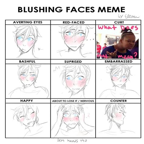 Blushing Meme Template