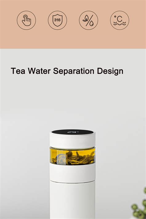 فلاسک دماسنج دار و قابل حمل شیائومی Xiaomi Youpin QUANGE Smart Tea Insulation Mug H8133