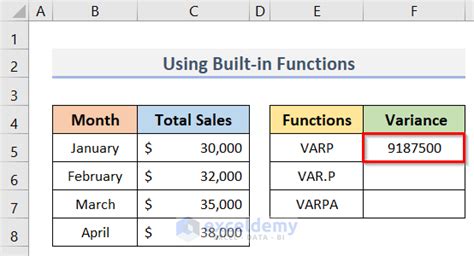 How To Calculate Variance In Excel 3 Handy Approaches