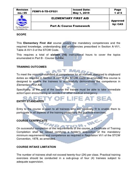 Efa Course Framework Pdf