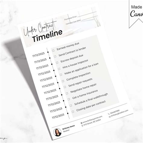 Real Estate Client Timeline Etsy