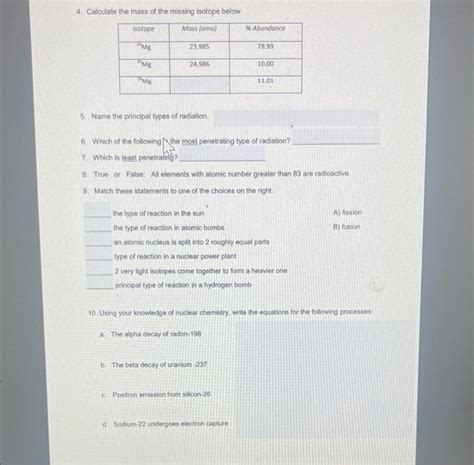 Solved Write The Atomic Symbols For Each Isotope Two Chegg Com