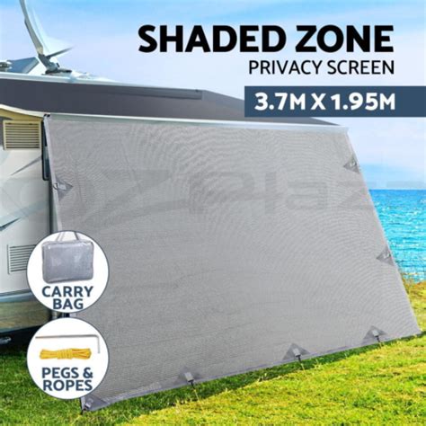 Caravan Privacy Screens Roll Out Awning 37x195m End Wall Side Sun