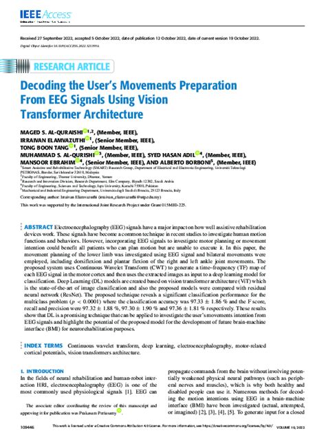 Pdf Decoding The Users Movements Preparation From Eeg Signals Using