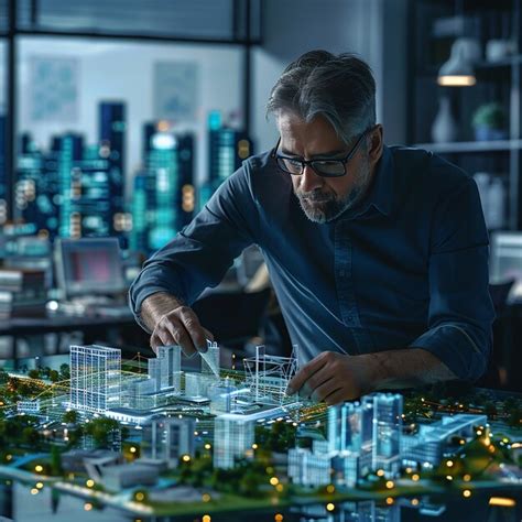 Smart City Engineer Designing Urban Solutions Premium Ai Generated Image