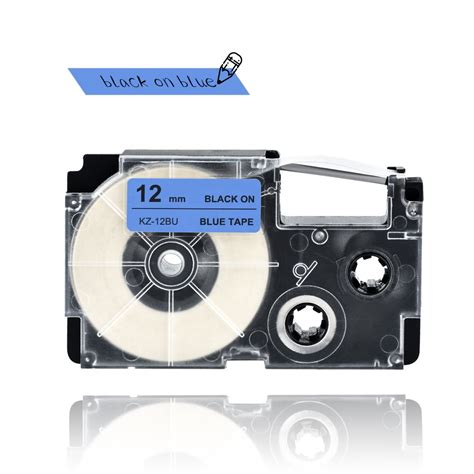 Casio Label Cassette Black On Blue 12mm Xr 12bu 10 Grandado