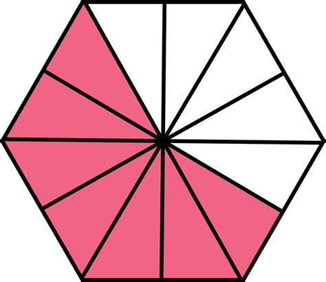 Seven Twelfths Hexagon Fraction Printable Worksheets Illustration