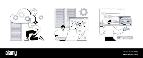 Information Storage Infrastructure Abstract Concept Vector Illustration Set Big Data