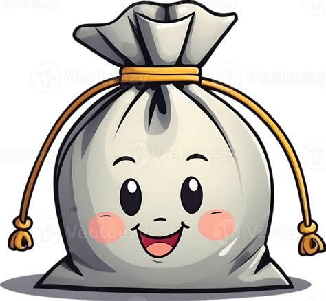 Ai Generated Cute Cartoon Money Bag Icon 35093540 Png