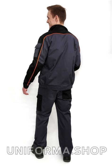 Робочі костюми з напівкомбінезоном модель Карго Люкс сірого кольору куртка з напівкомбінезоном