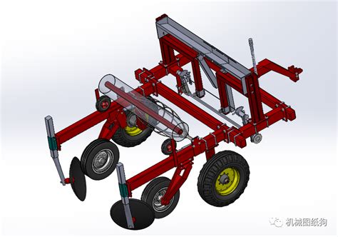 【农业机械】塑料铺设农机结构3d数模图纸 Solidworks设计 附step农业 仿真秀干货文章