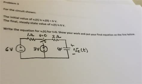 solved for the circuit shown the initial value of vc t is