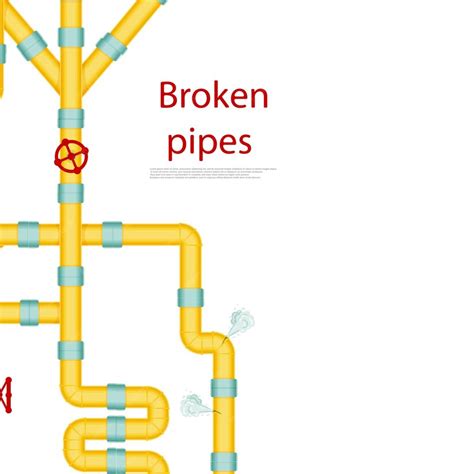Premium Vector Broken Pipes With A Leak Of Steam Or Lead Gas Rupture Of The Pipeline Dripping