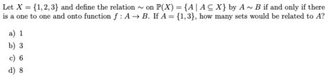 solved let x {1 2 3} and define the relation ∼ on